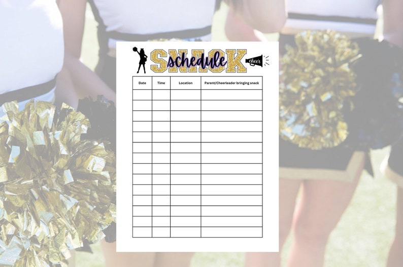 Editable Cheer Snack Sigh up Sheet - Etsy