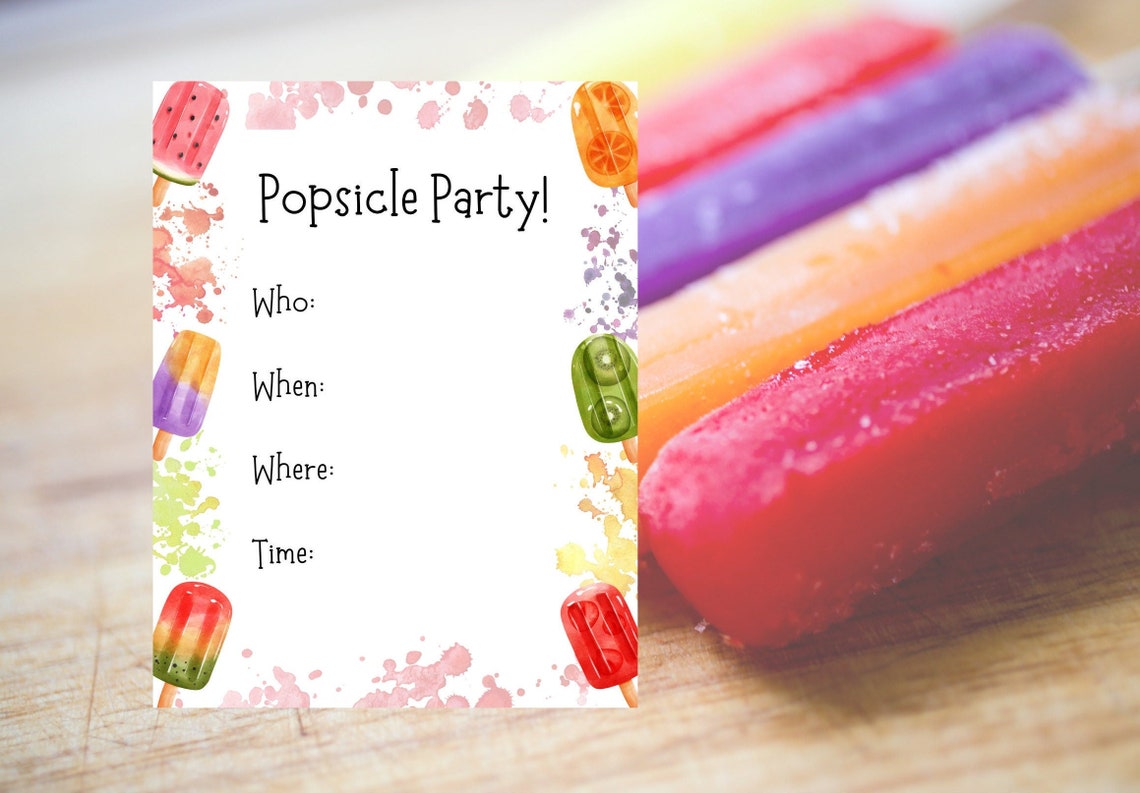 Editable Popsicle Party Flyer/invitation - Etsy
