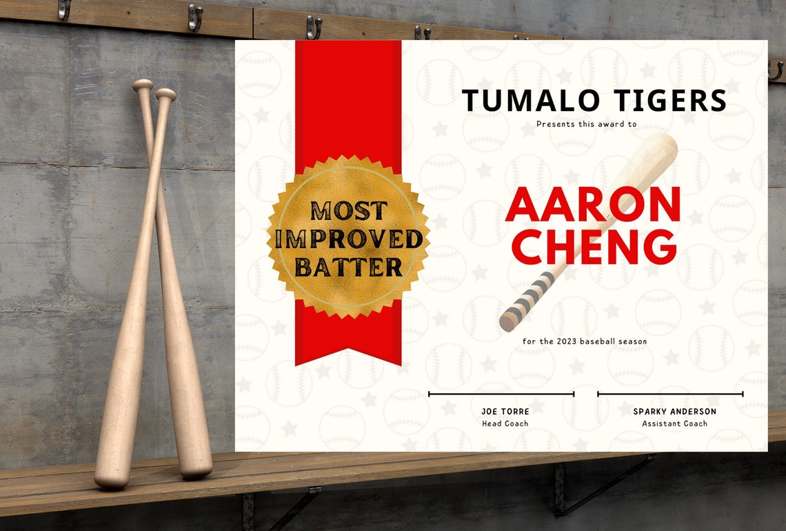 Editable Baseball Award Certificate Bundle - Etsy