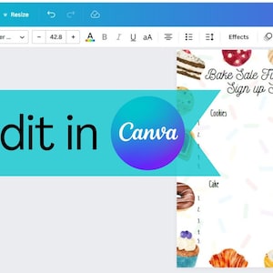 Editable Bake Sale Sign up Sheet, Digital Download - Etsy