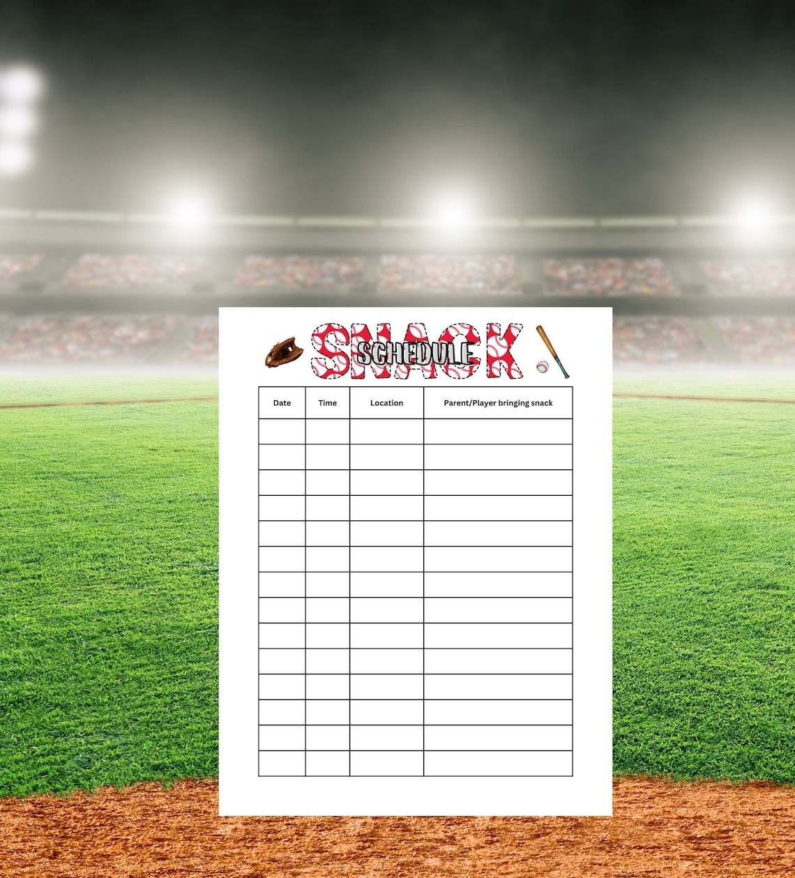Editable Baseball Snack Sign up Sheet, Digital Download - Etsy