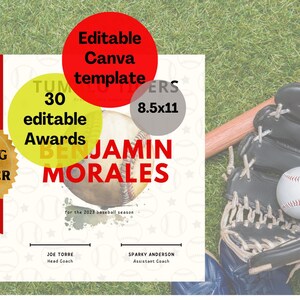 Editable Baseball Award Certificate Bundle - Etsy