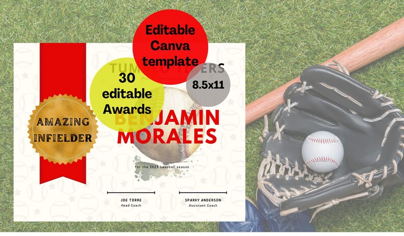 Editable Baseball Award Certificate Bundle - Etsy