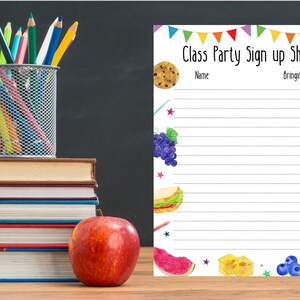 Class Party Sign-up Sheet: Editable Canva Template (PDF Download) - Etsy