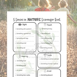 5 Senses in Nature Scavenger Hunt Digital Download - Etsy