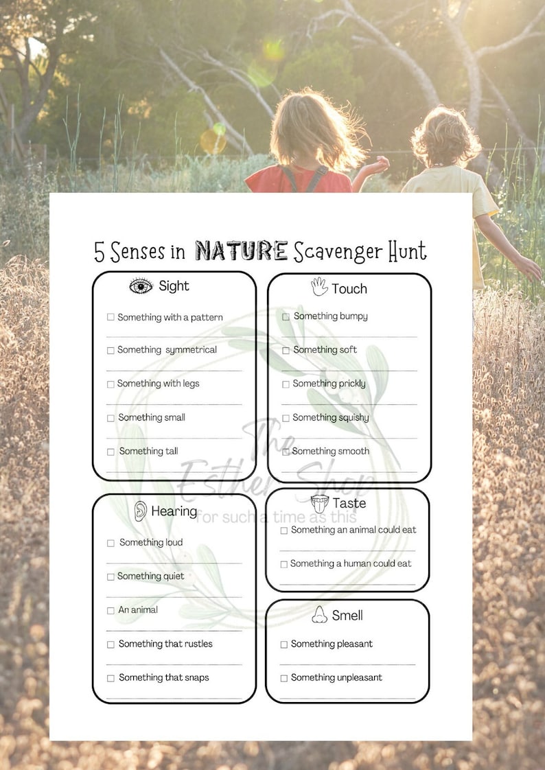 5 Senses in Nature Scavenger Hunt Digital Download - Etsy