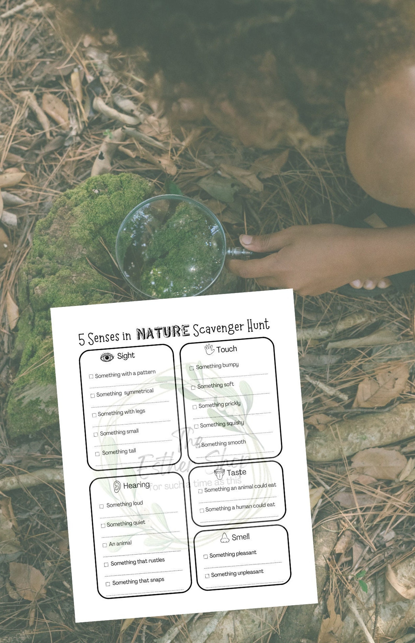 5 Senses in Nature Scavenger Hunt Digital Download - Etsy