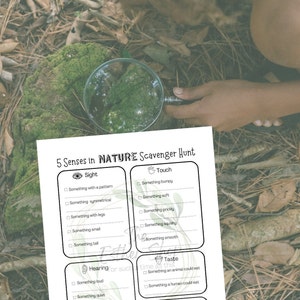 5 Senses in Nature Scavenger Hunt Digital Download - Etsy