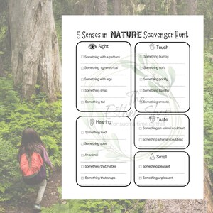 5 Senses in Nature Scavenger Hunt Digital Download - Etsy