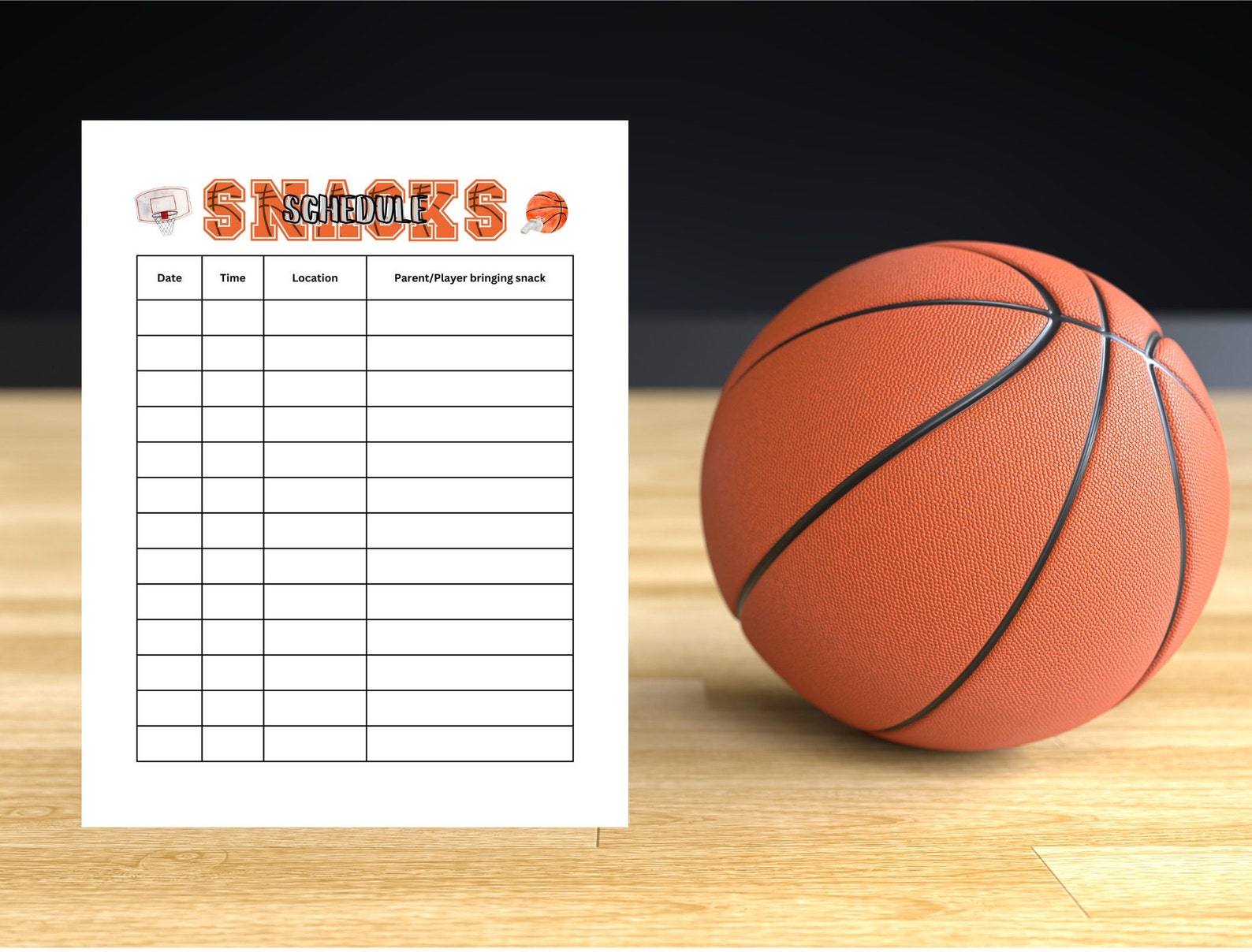 Editable Basketball Snack Sign up Sheet - Etsy