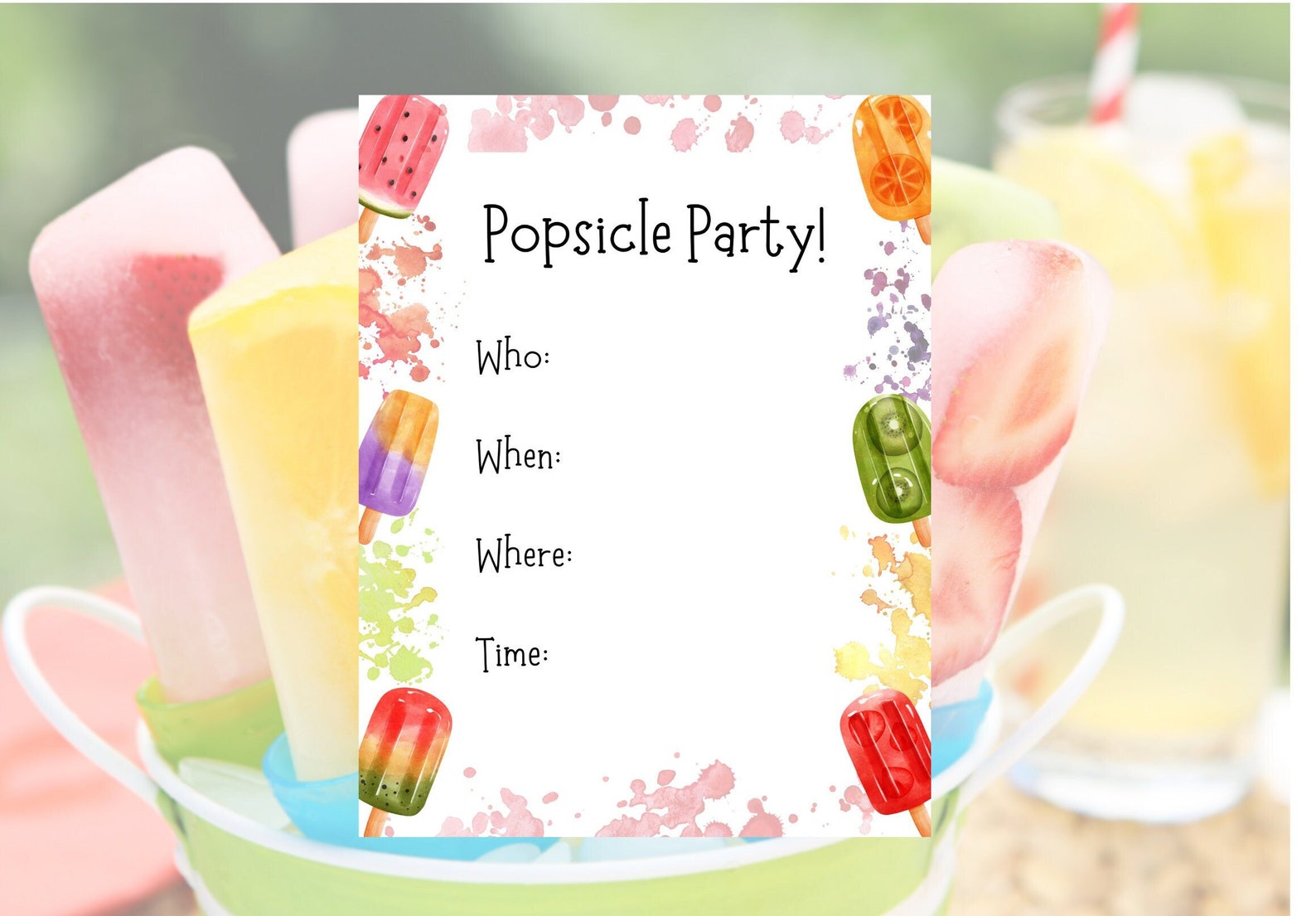 Editable Popsicle Party Flyer/invitation - Etsy