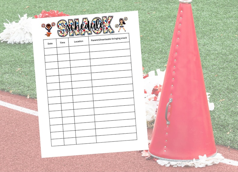 Editable Cheer Snack Schedule - Etsy