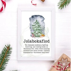 Jolabokaflod Digital Download Print, Gift Tag and Bookmark, Christmas ...