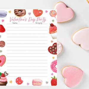 Valentines Day Party Sign up Sheet- PDF and Editable Digital Download ...