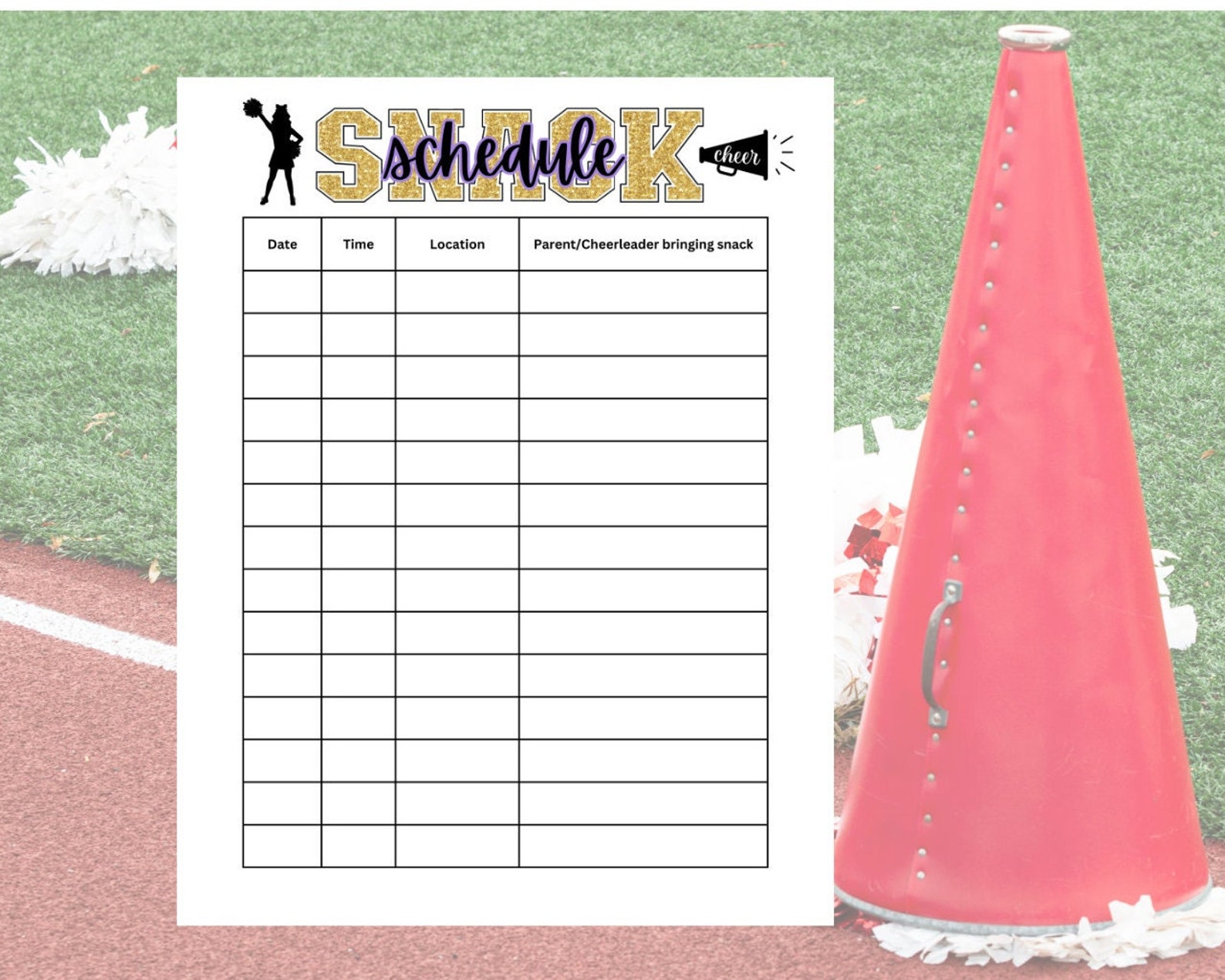 Editable Cheer Snack Sigh up Sheet - Etsy