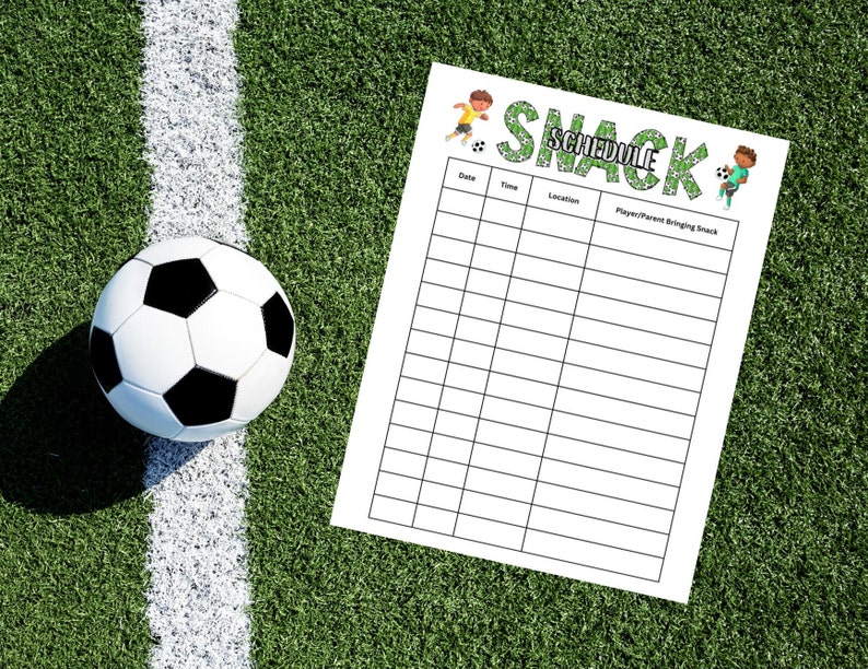 Editable Soccer Snack Sign up Sheet, Digital Download - Etsy