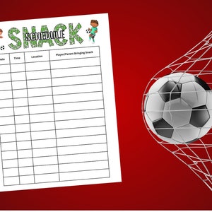 Editable Soccer Snack Sign up Sheet, Digital Download - Etsy