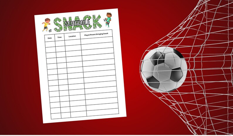 Editable Soccer Snack Sign up Sheet, Digital Download - Etsy