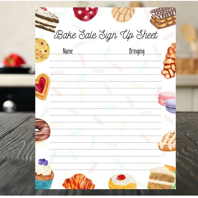Cookie Sign up Sheet - Etsy