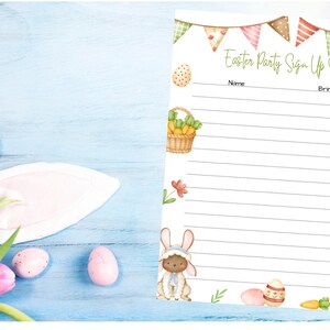 Editable Easter/spring Party Sign up Sheet, Digital Download - Etsy