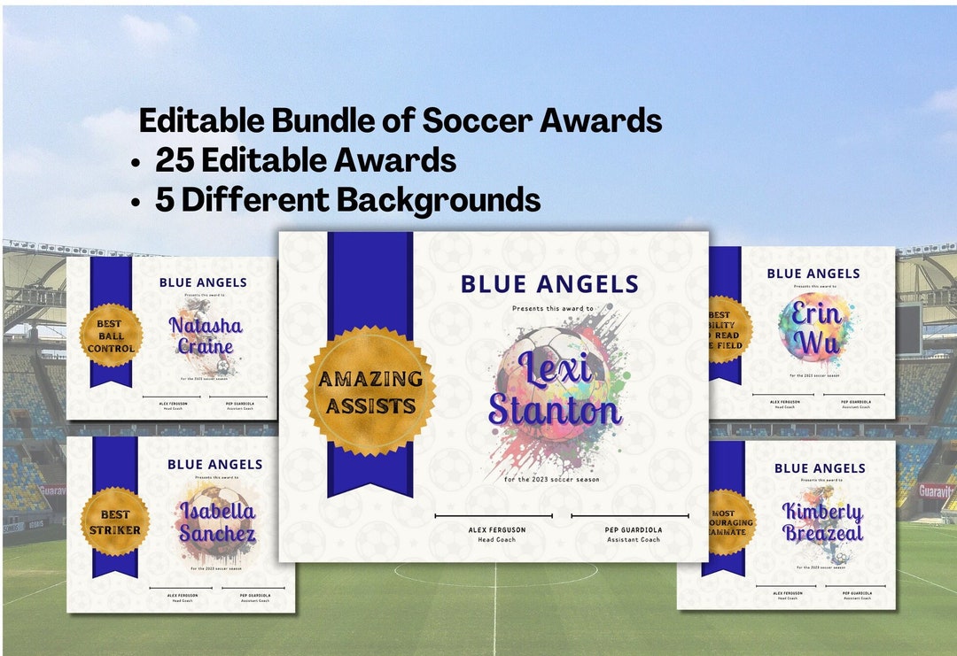 Editable Girls Soccer Awards Bundle - Etsy
