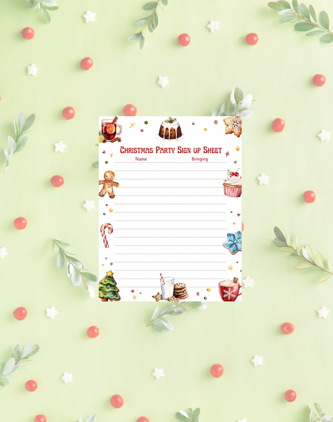 Editable Christmas Party Sign up Template - Etsy