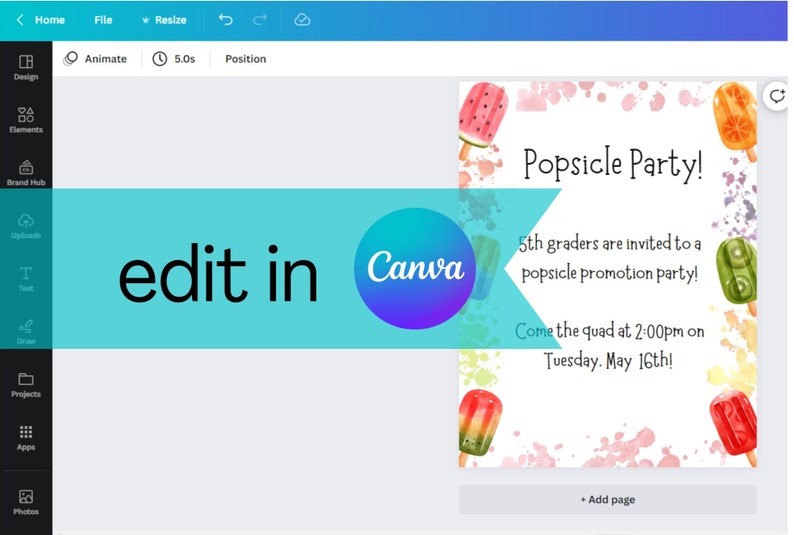 Editable Popsicle Party Flyer/invitation - Etsy