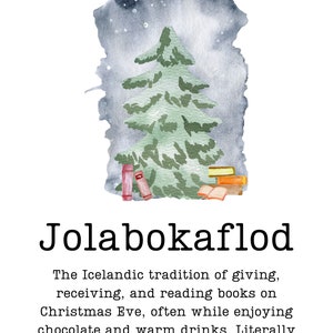 Jolabokaflod Digital Download Print, Christmas Book Flood Digital ...
