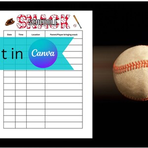 Editable Baseball Snack Sign up Sheet, Digital Download - Etsy