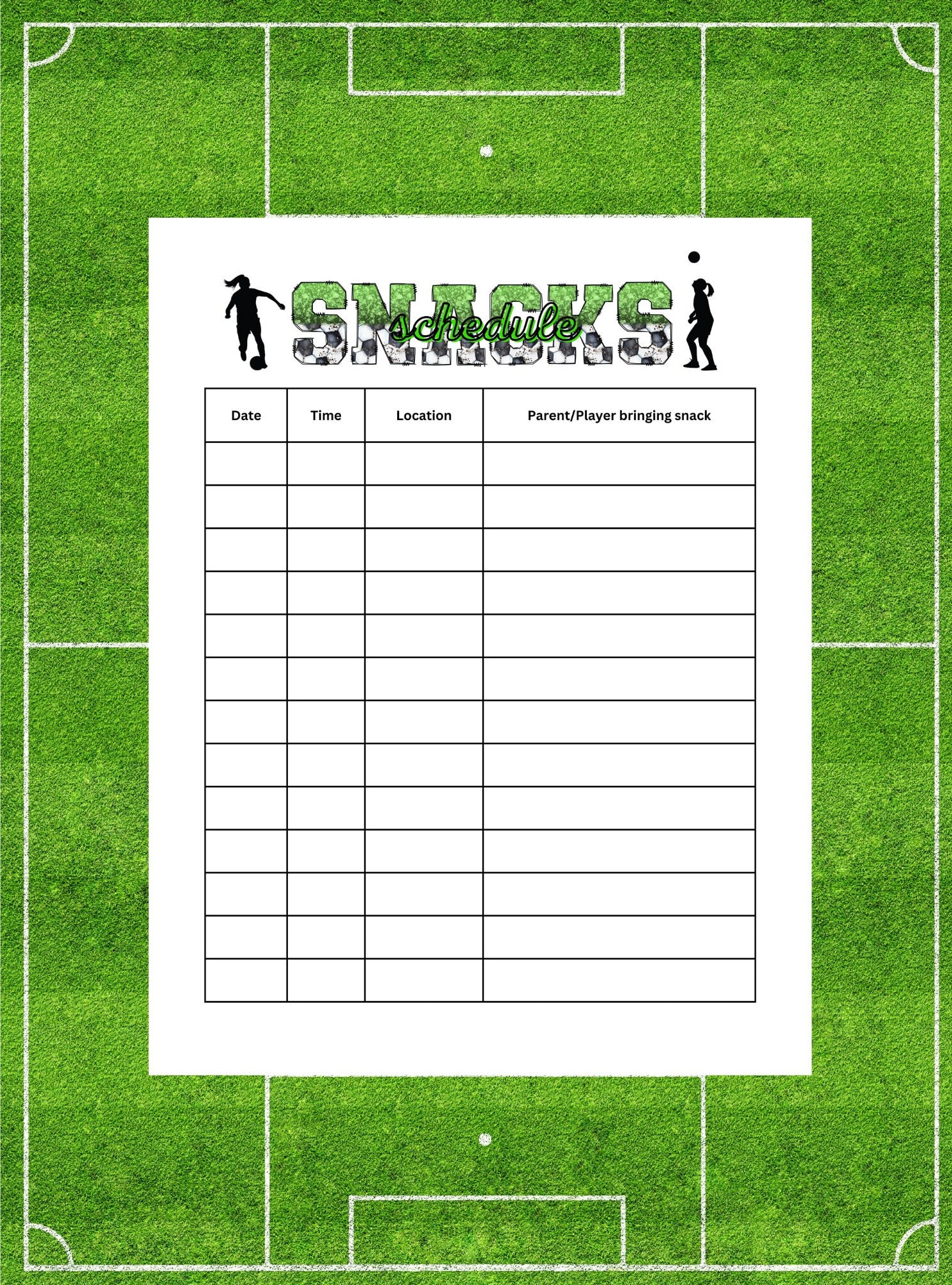 Editable Soccer Snack Sign up Sheet - Etsy