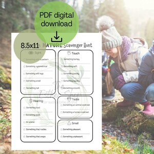 5 Senses in Nature Scavenger Hunt Digital Download - Etsy