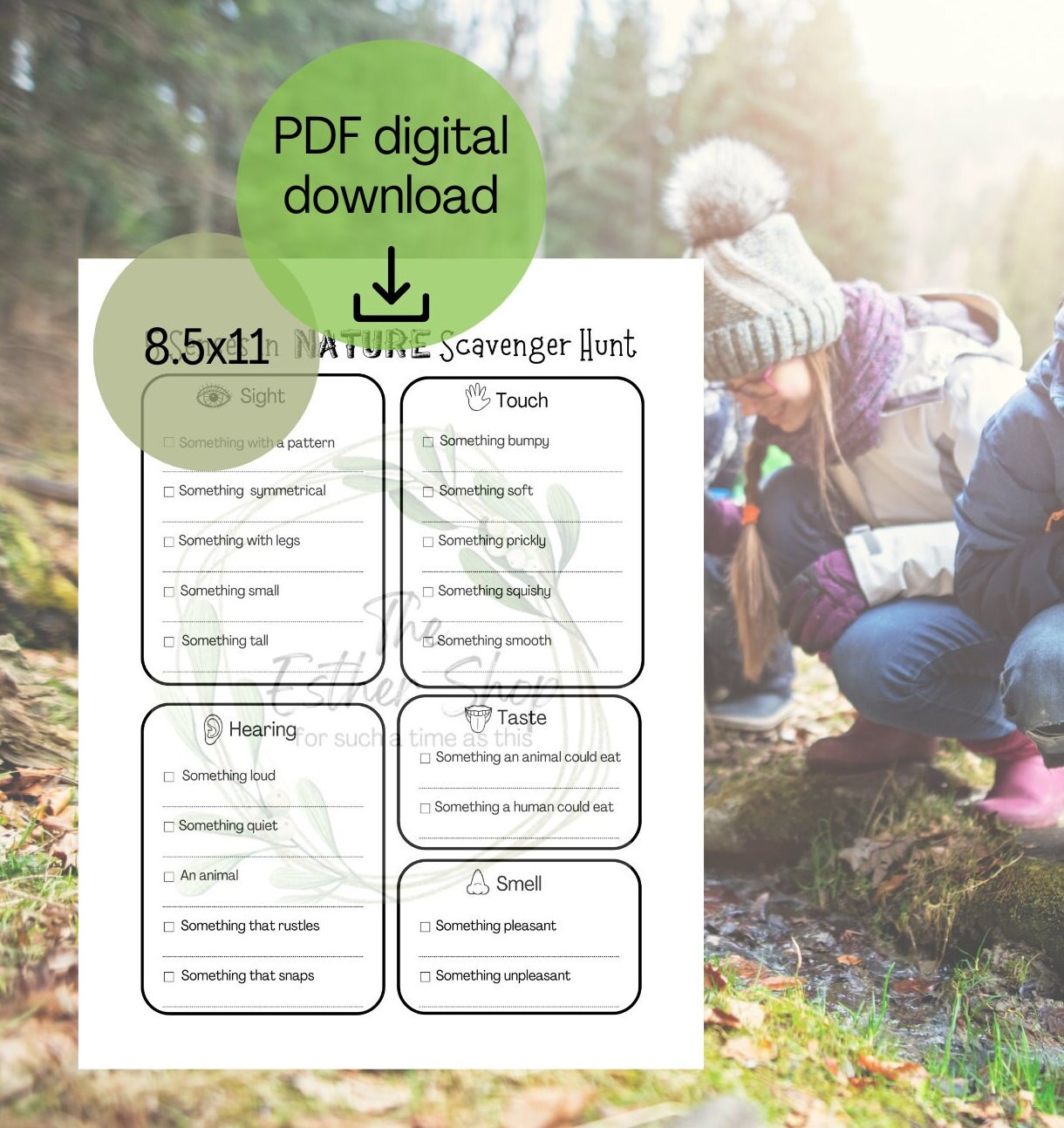 5 Senses in Nature Scavenger Hunt Digital Download - Etsy