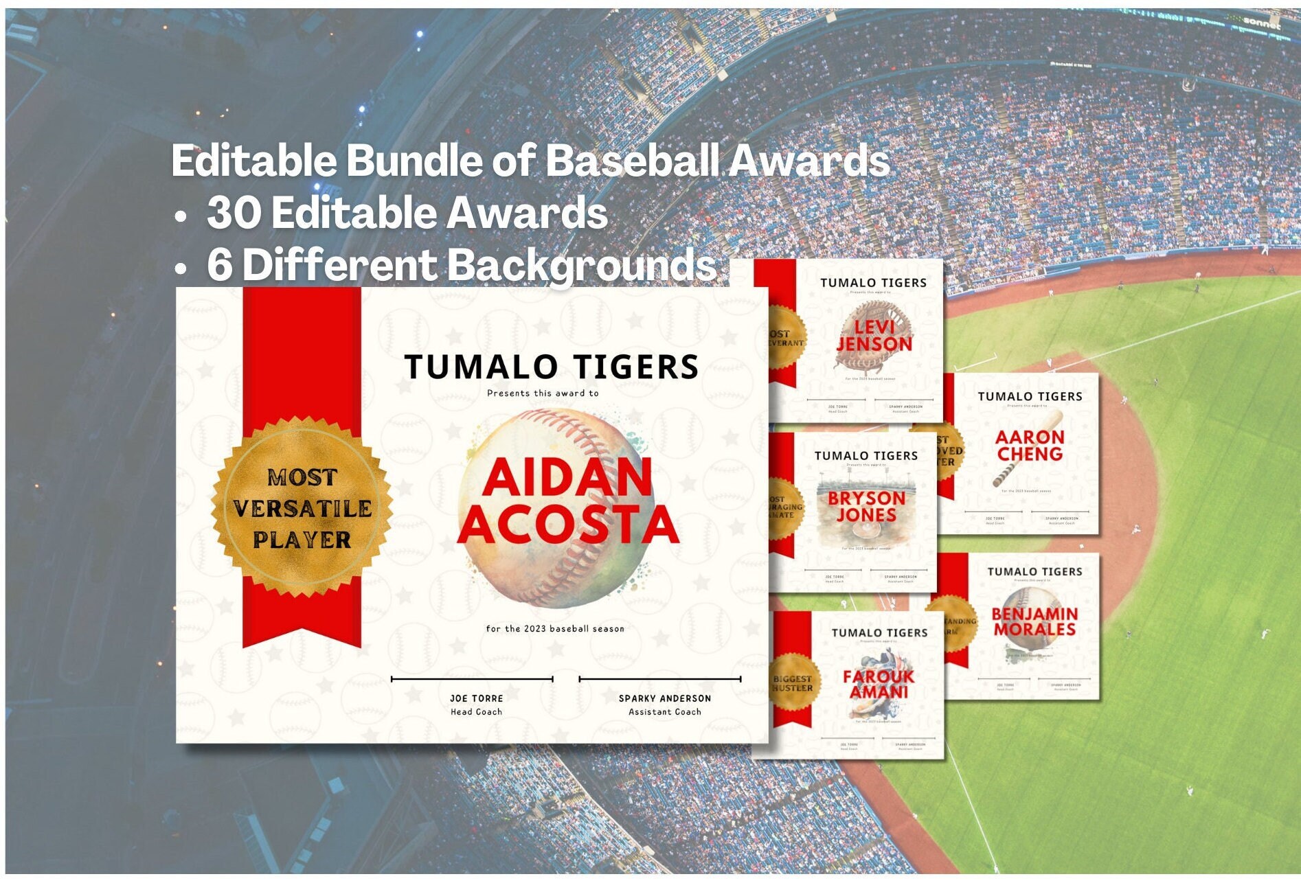 Editable Baseball Award Certificate Bundle - Etsy