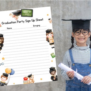 Editable Graduation Party Sign up Sheet - Etsy