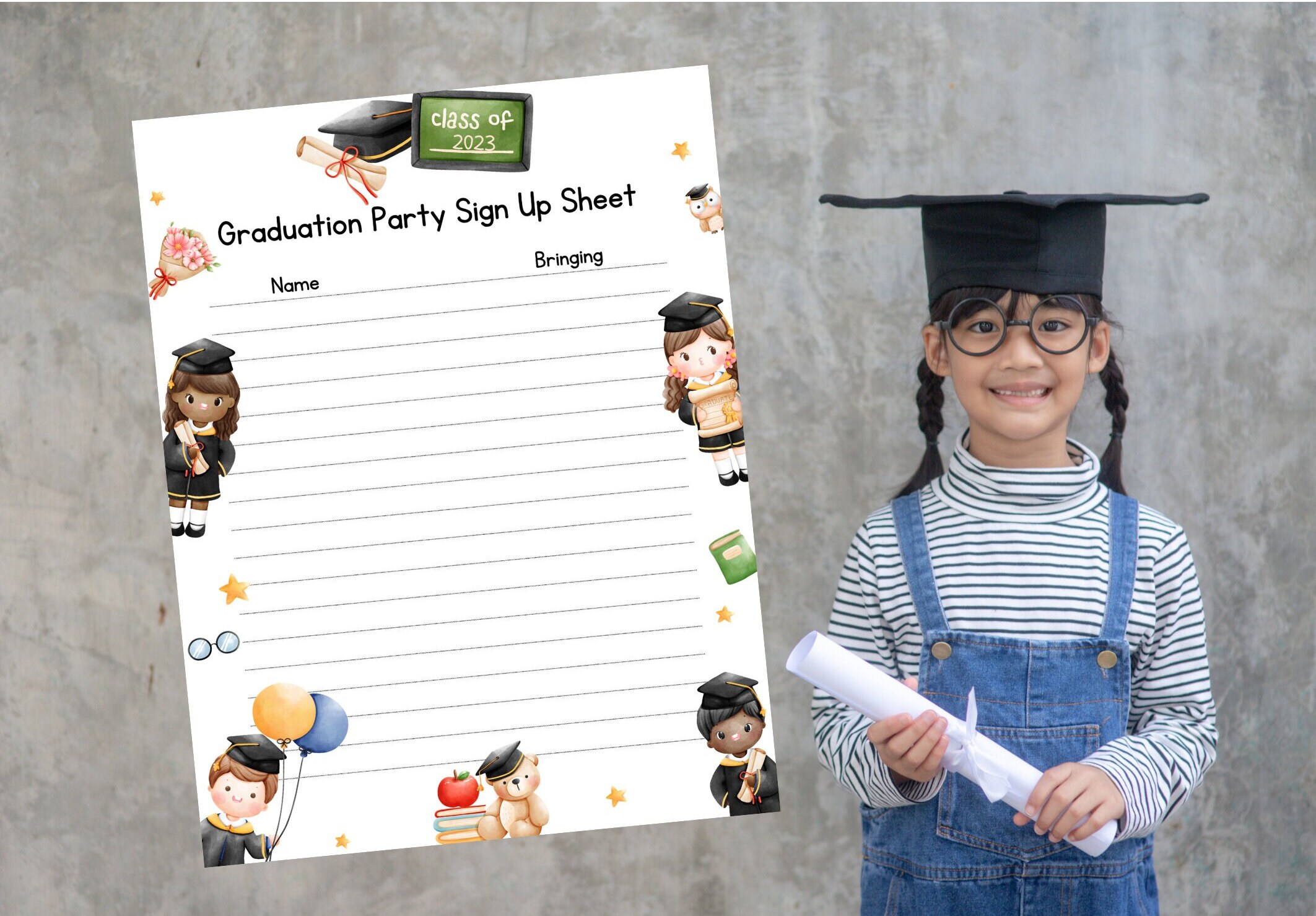 Editable Graduation Party Sign up Sheet - Etsy