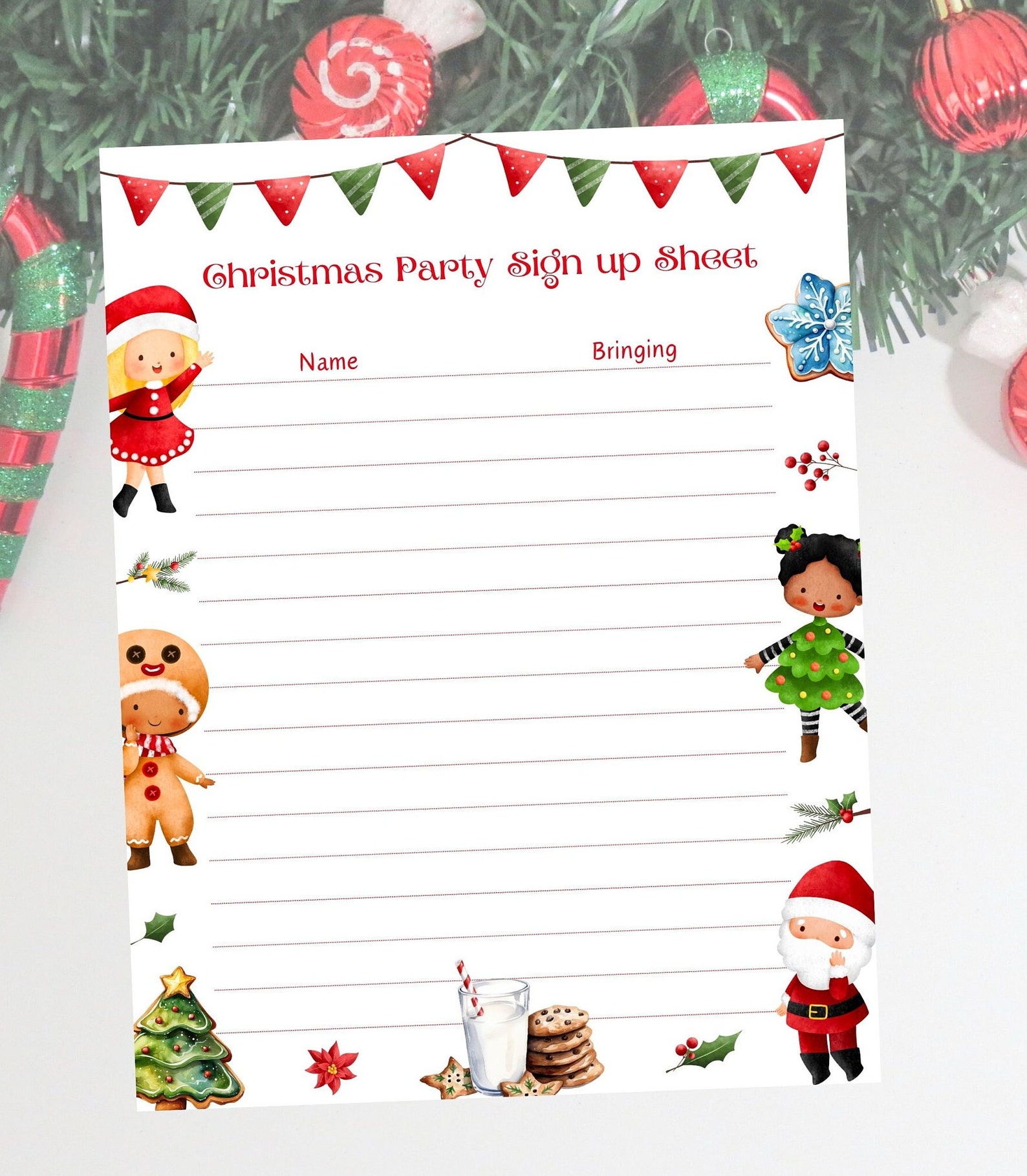 Editable Christmas Party Sign up Sheet - Etsy
