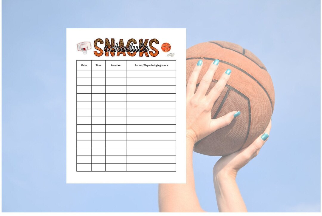 Editable Leopard Basketball Snack Sign up Sheet - Etsy