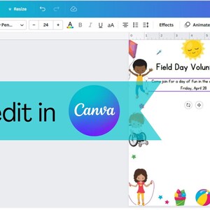 Editable Field Day Sign up Sheet/volunteer Form - Etsy
