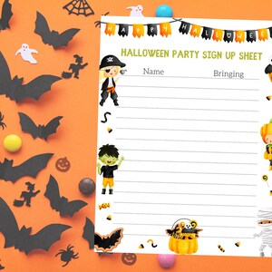 Editable Halloween Party Sign up Sheet - Etsy