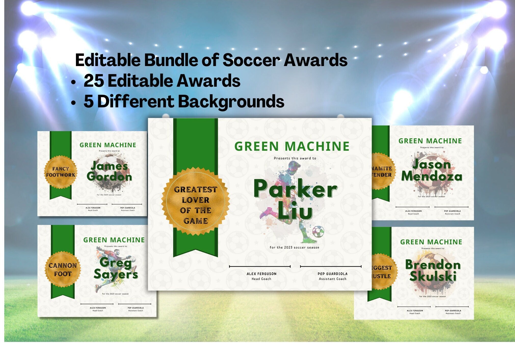 Editable Soccer Award Certificate Bundle - Etsy