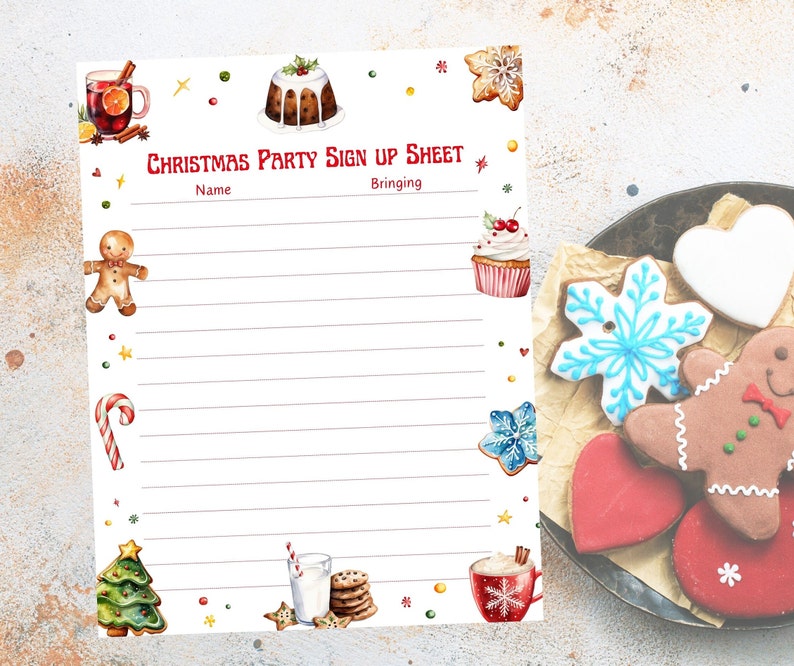 Editable Christmas Party Sign up Template - Etsy