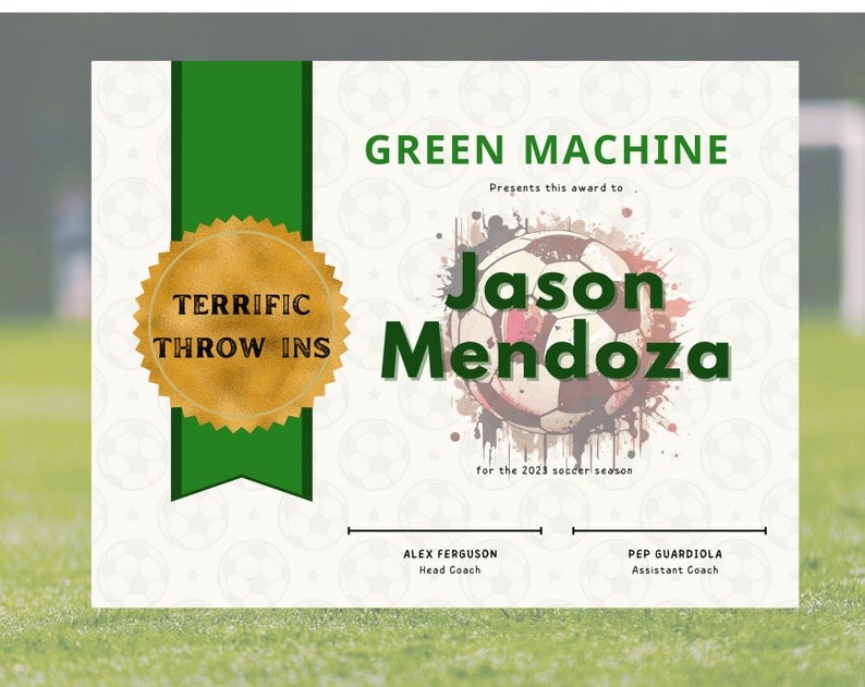 Editable Soccer Award Certificate Bundle - Etsy