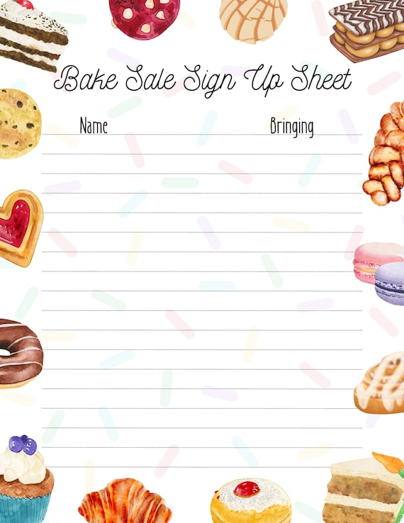 Bake Sale Sign Up Sheet Template Modern Bake Sale Flyer Template In