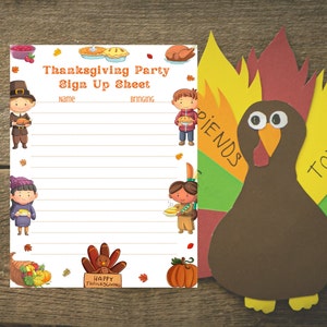 Editable Thanksgiving Party Sign up Sheet - Etsy