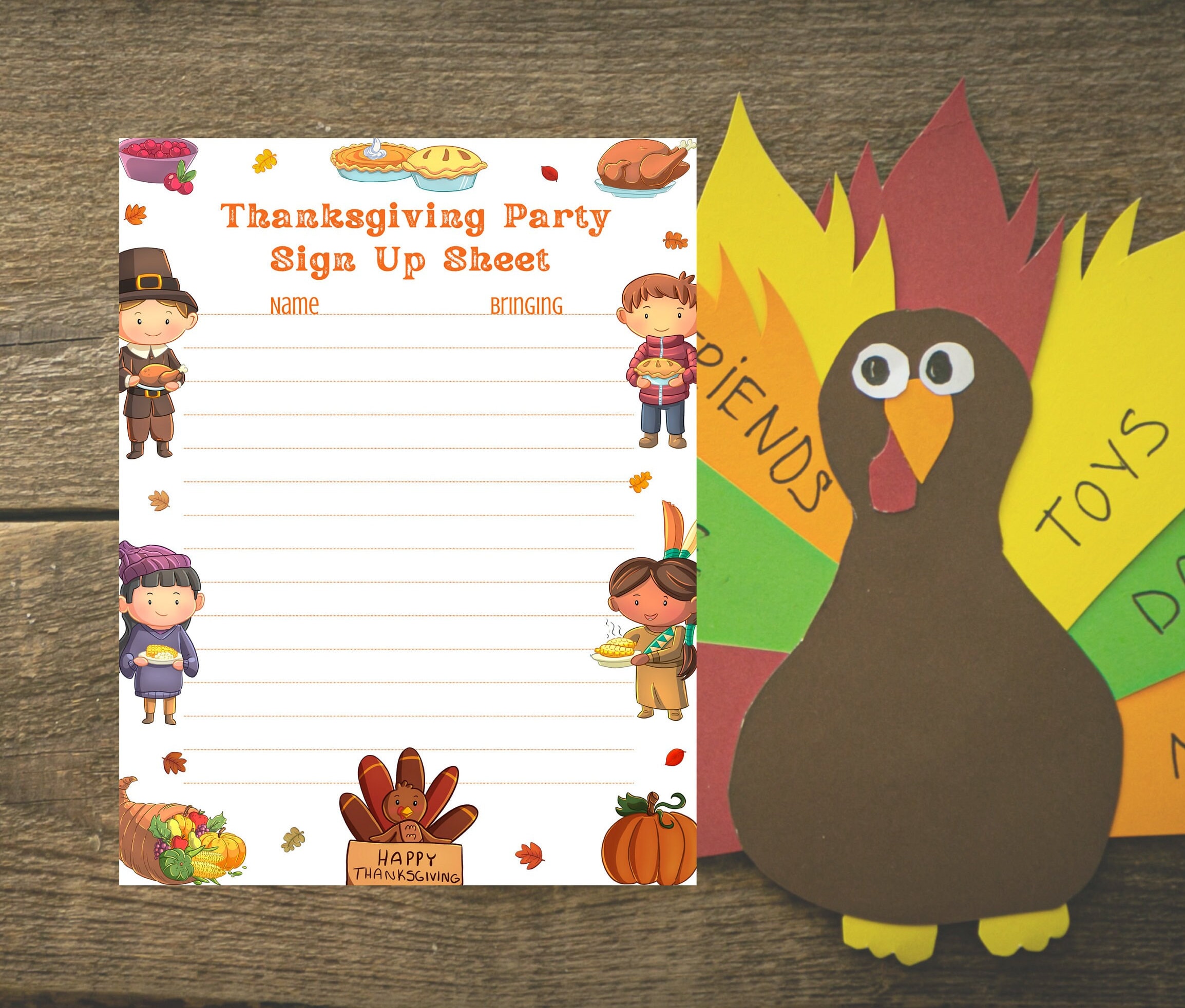 Editable Thanksgiving Party Sign up Sheet - Etsy