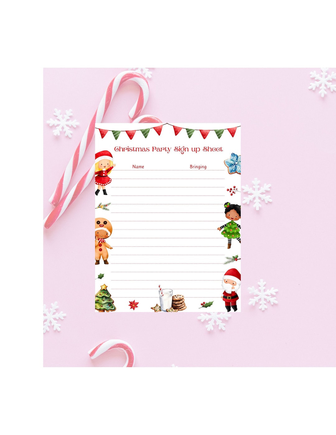 Editable Christmas Party Sign up Sheet - Etsy