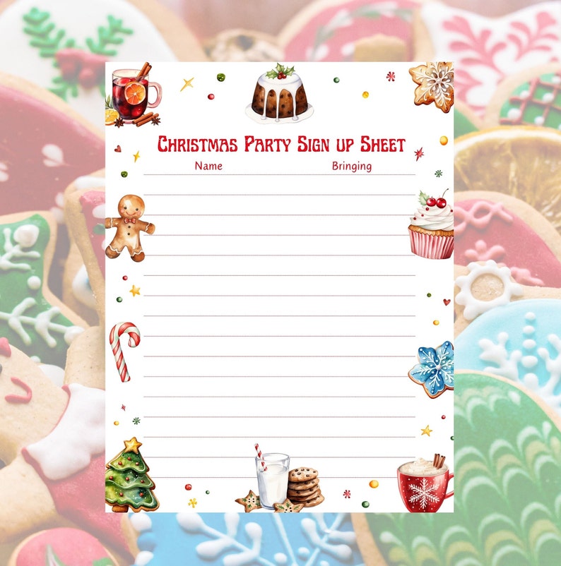 Editable Christmas Party Sign up Template - Etsy