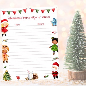 Editable Christmas Party Sign up Sheet - Etsy