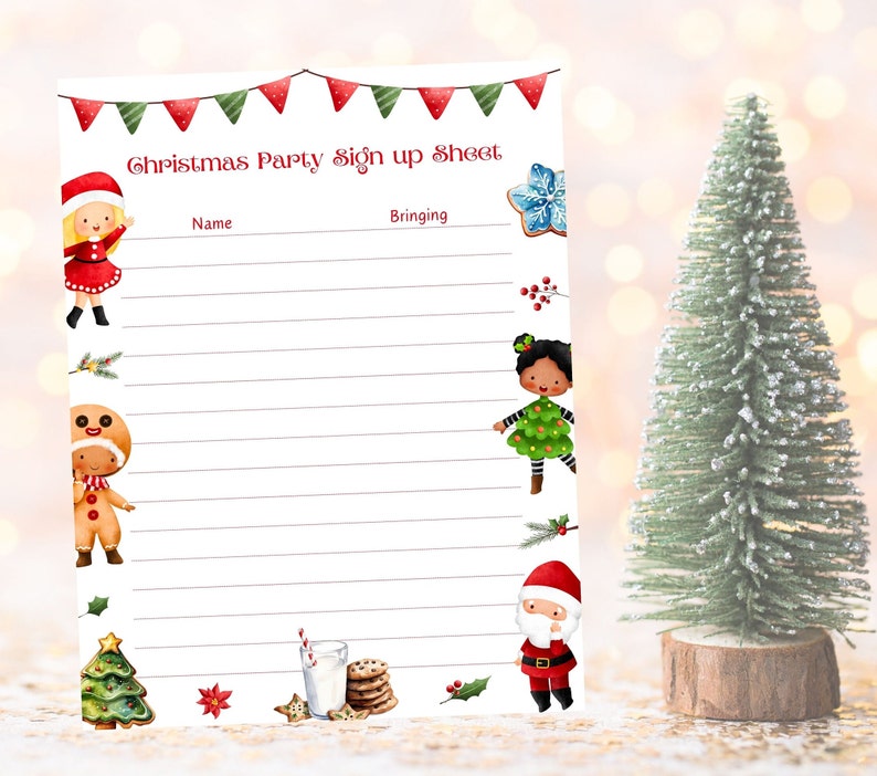 Editable Christmas Party Sign up Sheet - Etsy