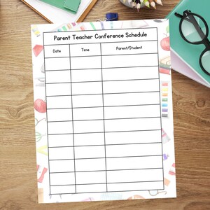 Editable Parent Teacher Conference Sign up Sheet - Etsy